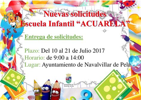 NUEVAS MATRÍCULAS PARA EL CURSO DE LA ESCUELA INFANTIL ACUARELA Excmo