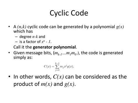 PPT Cyclic Code PowerPoint Presentation Free Download ID 6245185