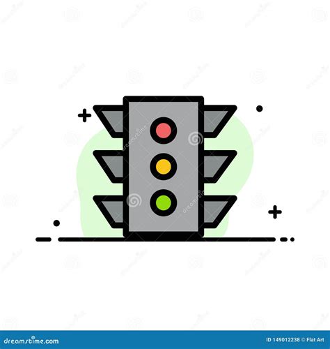 Light Traffic Signal Navigation Rule Business Flat Line Filled Icon