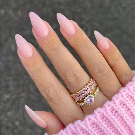 Elevate Your Style With 24pcs Press On Nails Long Almond Pink False Nails Set Gel Nails