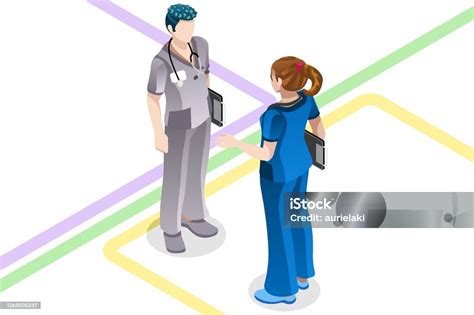 제복을 입은 외과 의사 의료 간호사 진료소 직원 의학 직업 청진기 병원의 직업 유니폼 병원 외과 의사 또는 간호사 에 직원을위한 직업 직업을 보유 병원에 대한 스톡 벡터