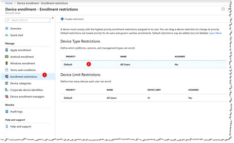 Intune Windows Device Enrollment Restrictions Cloud First