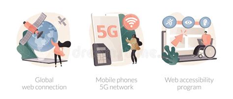 Global Network Communication Abstract Concept Vector Illustrations Stock Vector Illustration