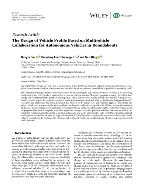 Pdf The Design Of Vehicle Profile Based On Multivehicle Collaboration For Autonomous Vehicles
