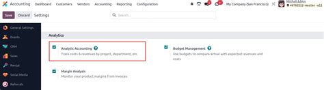 Analytical Accounting Odoo Accounting Book
