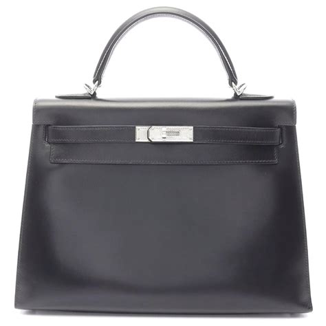 Hermès Hermes Kelly 32 Handbag Black Leather Sold Joli Closet