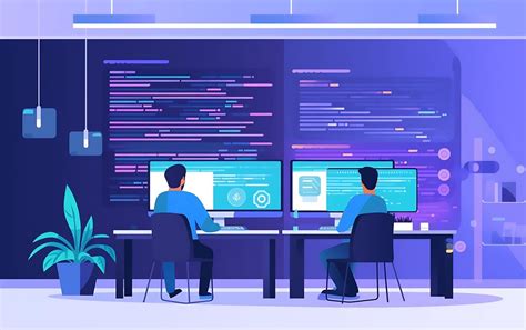 Premium Photo Team Writes Code Programming For App Or Website Flat Design