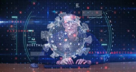 Analyzing Digital Threats Cybersecurity Expert On Computer With Virus