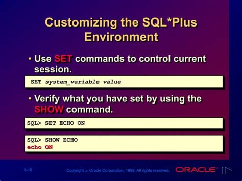 Les08 1 Producing Readable Output With Sqlplus Ppt