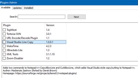 full line selection and keyboard shortcut notepad community