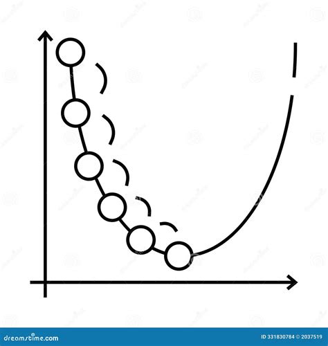 Gradient Descent Algorithm Line Icon Vector Illustration Stock Vector