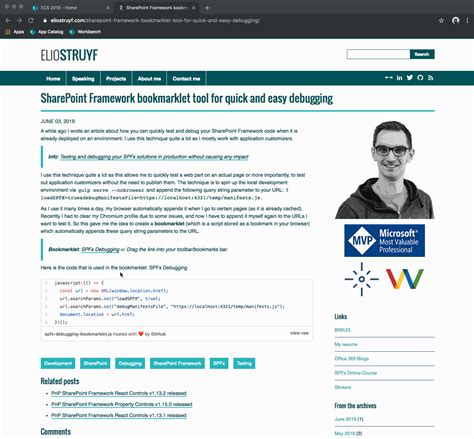 sharepoint framework bookmarklet tool for quick and easy debugging elio struyf