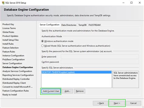 Instalace Sql Serveru 2016
