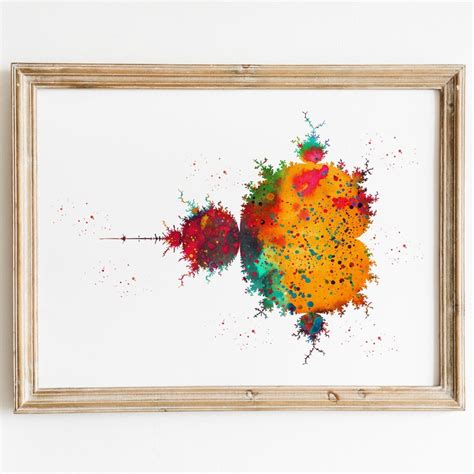 Mandelbrot Set Fibonacci Sequence Poster Science Watercolor Etsy
