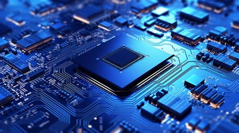 전자 회로 기판 및 Cpu 마이크로칩 전자 부품 미래 빅 데이터 연결 확대 프리미엄 사진