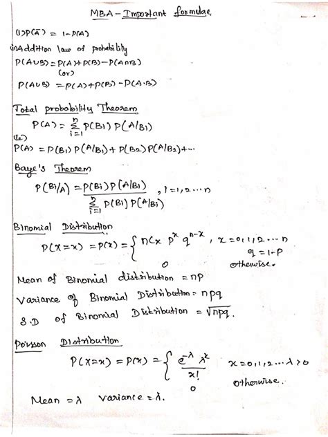 Statistics Formula Pdf