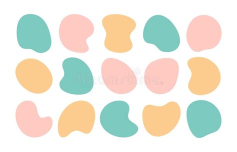 Color Liquid Organic Blob Shapes Pastel Vector Irregular Random Forms Fluid Silhouette Simple