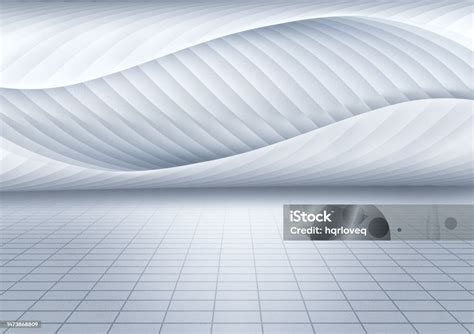 추상적인 건축 배경입니다 원근법이 있는 흰색 빈 방3d 렌더링 0명에 대한 스톡 벡터 아트 및 기타 이미지 0명 3차원 형태 건축 Istock