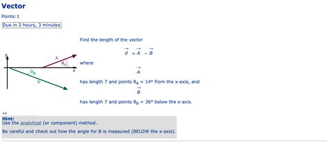 Solved Find The Length Of The Vector D AB Vhere A Las Chegg Com
