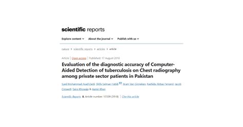 Evaluation Of The Diagnostic Accuracy Of Computer Aided Detection Of Tuberculosis On Chest