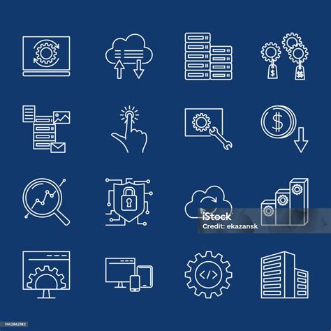Computer Application Software Icon Set Stock Illustration Download
