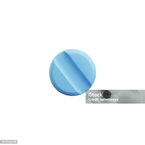 둥근 파란색 알약 또는 태블릿 모형 현실적인 벡터 삽화는 흰색에 격리되어 있습니다 3차원 형태에 대한 스톡 벡터 아트 및 기타 이미지 3차원 형태 감기와 독감 건강