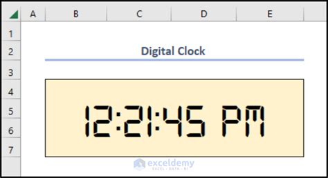 How To Use Vba Code For Creating Digital Clock In Excel