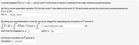 solved 1 point suppose f x y 2y sin y and c is