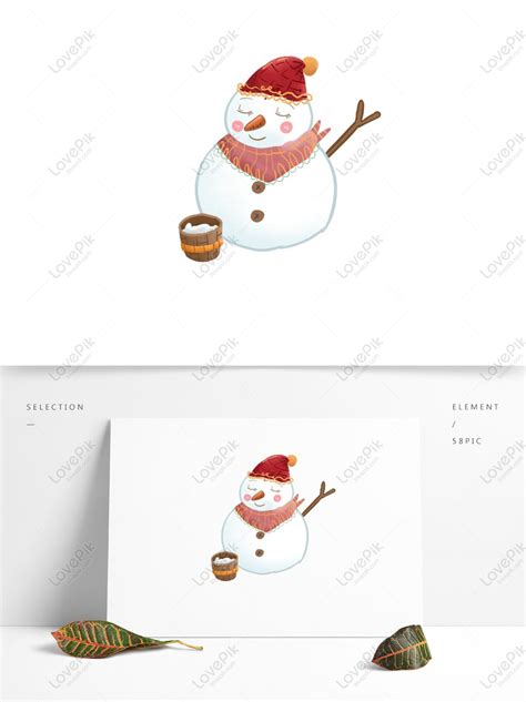 만화 귀여운 손으로 그린 겨울 장식 작은 눈사람 요소 일러스트 Png 및 벡터 이미지 무료 다운로드 Lovepik