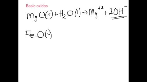 Acidic And Basic Oxides Youtube