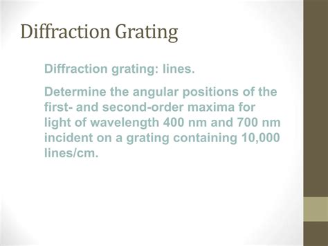 Diffraction Grating Experiment Ppt With Full Detail Pdf Chemistry