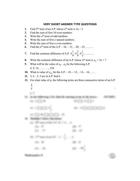 SOLUTION 2 Arithmetic Progressions Studypool
