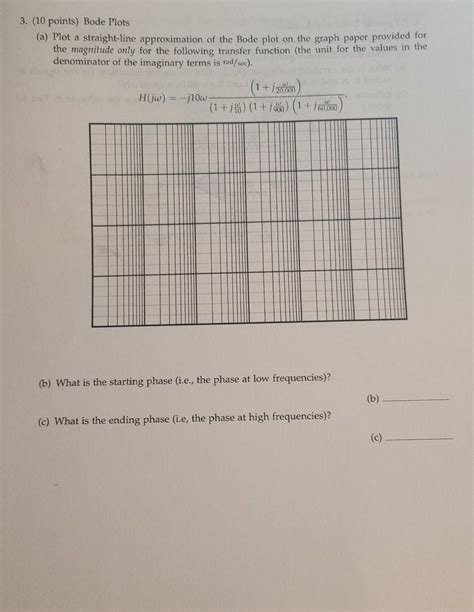 Solved 3 10 Points Bode Plots A Plot A Straight Line