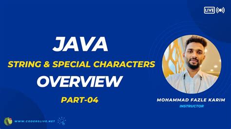 84 Java Strings And Special Characters With Implementation Java Javatutorial Bangla Youtube