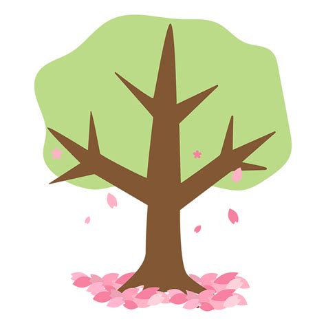 桜が散る桜の木のイラスト ONWAイラスト