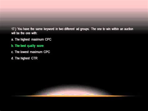 Google AdWords Exam Sample Test Questions Search Advertising Advance YouTube