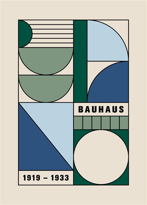 Bauhaus Composition Juliste Graafinen Juliste Moderniin Sisustukseen