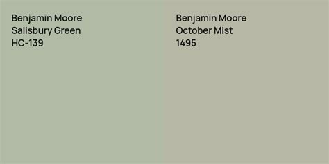Benjamin Moore Salisbury Green Vs Benjamin Moore October Mist Comparison
