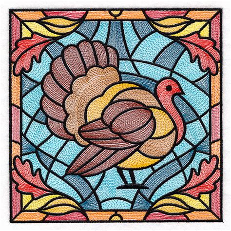 Autumn Accents Stained Glass Turkey