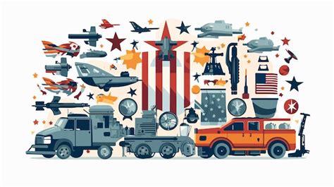 Military Icons Vector Design For Armed Forces Concept Premium Ai