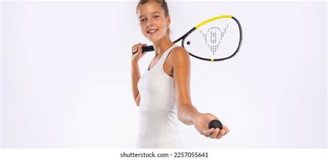 Squash Player Racket Beautiful Girl Teenager Stock Photo 2257055641 Shutterstock