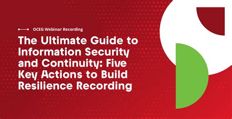 The Ultimate Guide To Information Security And Continuity Five Key Actions To Build Resilience