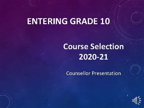 Entering Grade 10 Course Selection 2020 21 Counsellor