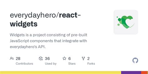 Github Everydayheroreact Widgets Widgets Is A Project Consisting Of