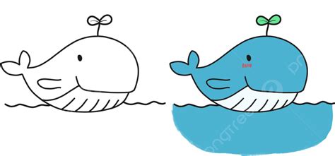 손으로 그린 만화 귀여운 고래 간단한 스트로크 만화 아름다운 손그림 Png 일러스트 및 Psd 이미지 무료 다운로드 Pngtree