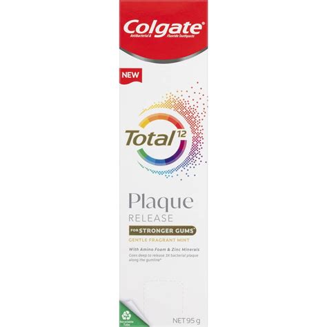 Colgate Plaque Release Toothpaste Total Fragrant Mint 95g Woolworths