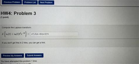 Solved Previous Problem Problem List Next Problem Hw4