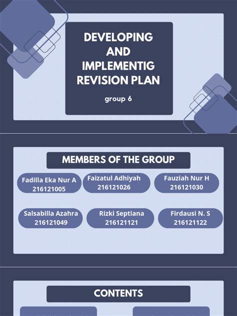 Group 6 Developing And Implementing Revision Plan Pdf Learning