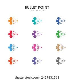 Number Bullet Points Collection Vector Design Stock Vector Royalty Free Shutterstock