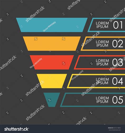 Funnel Infographics Template 5 Steps Options Stock Illustration 531214855
